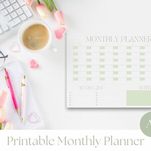 A3 Monthly Planner Printable, Minimalist Landscape Design Task List PDF ...