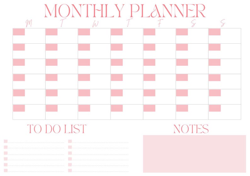 A3 Monthly Planner Printable, Stylish Minimalist Design Digital ...