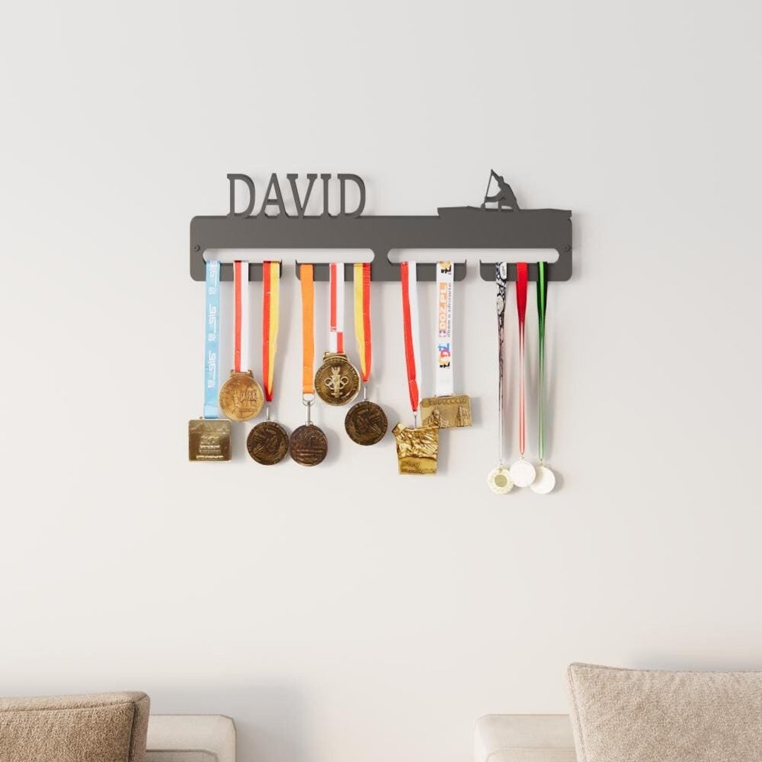 Canoe Medal Hanger, Personalized Medal Hanger, Medal Display Decor ...