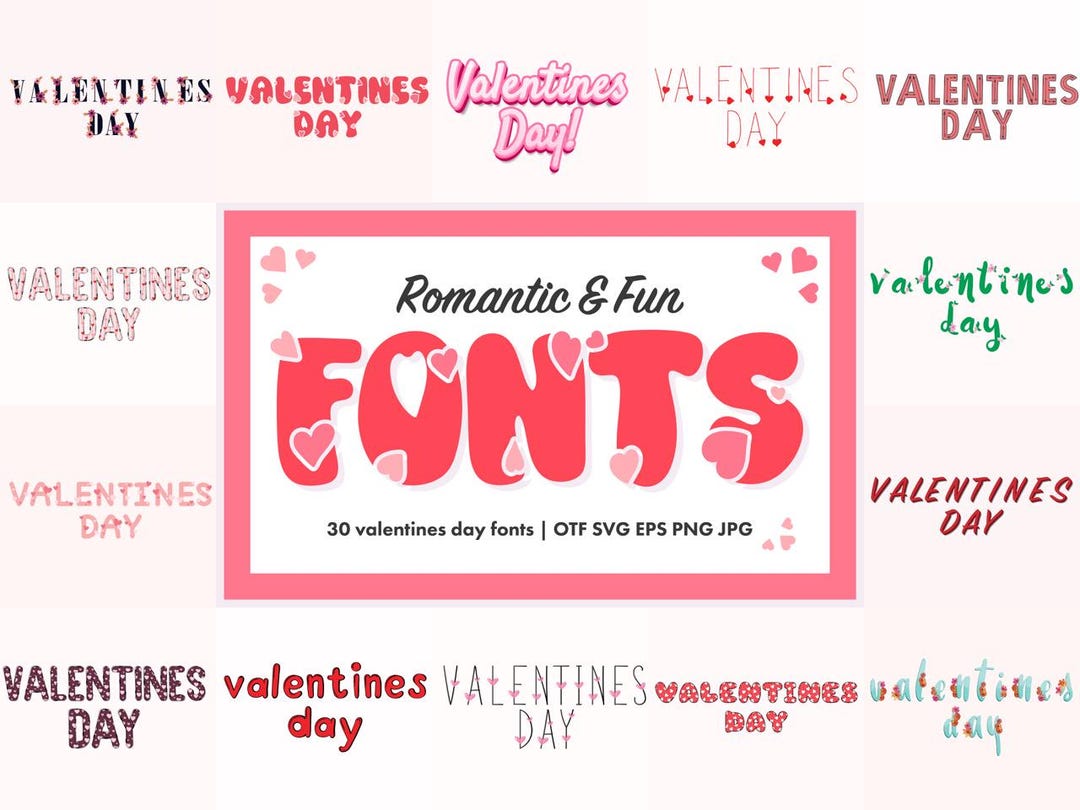 The Ultimate 30 Font Valentines Day Bundle | Lovely Cute Font ...
