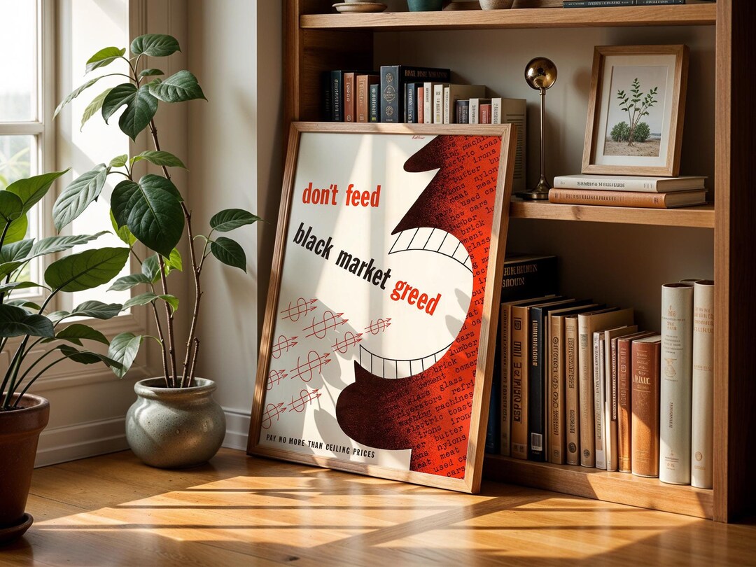 WWII Black Market Greed Art Print | Anti-price Gouging War Print ...