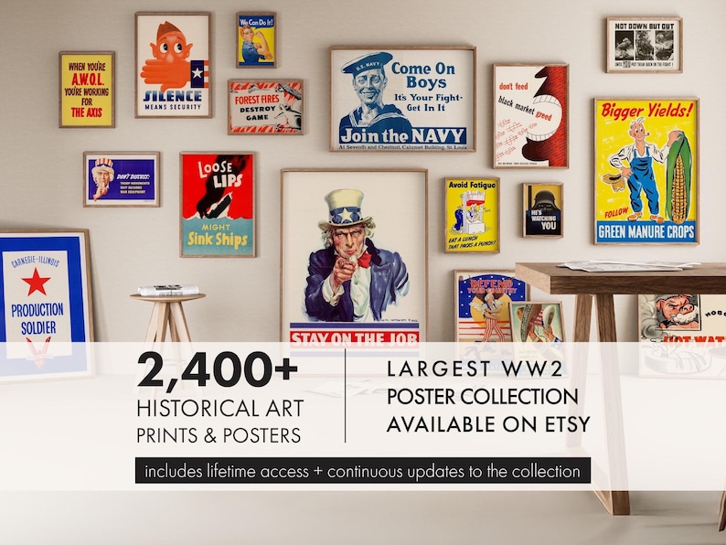 2,400+ WW2 History Posters Mega Bundle | Military War Prints, Vintage ...
