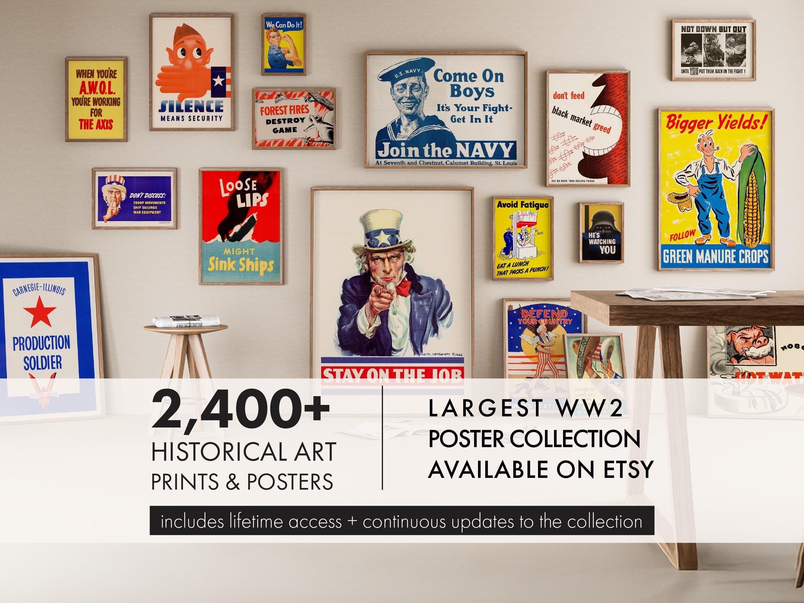 WWII History Posters Mega Bundle: 2400+ Vintage War Propaganda Prints ...