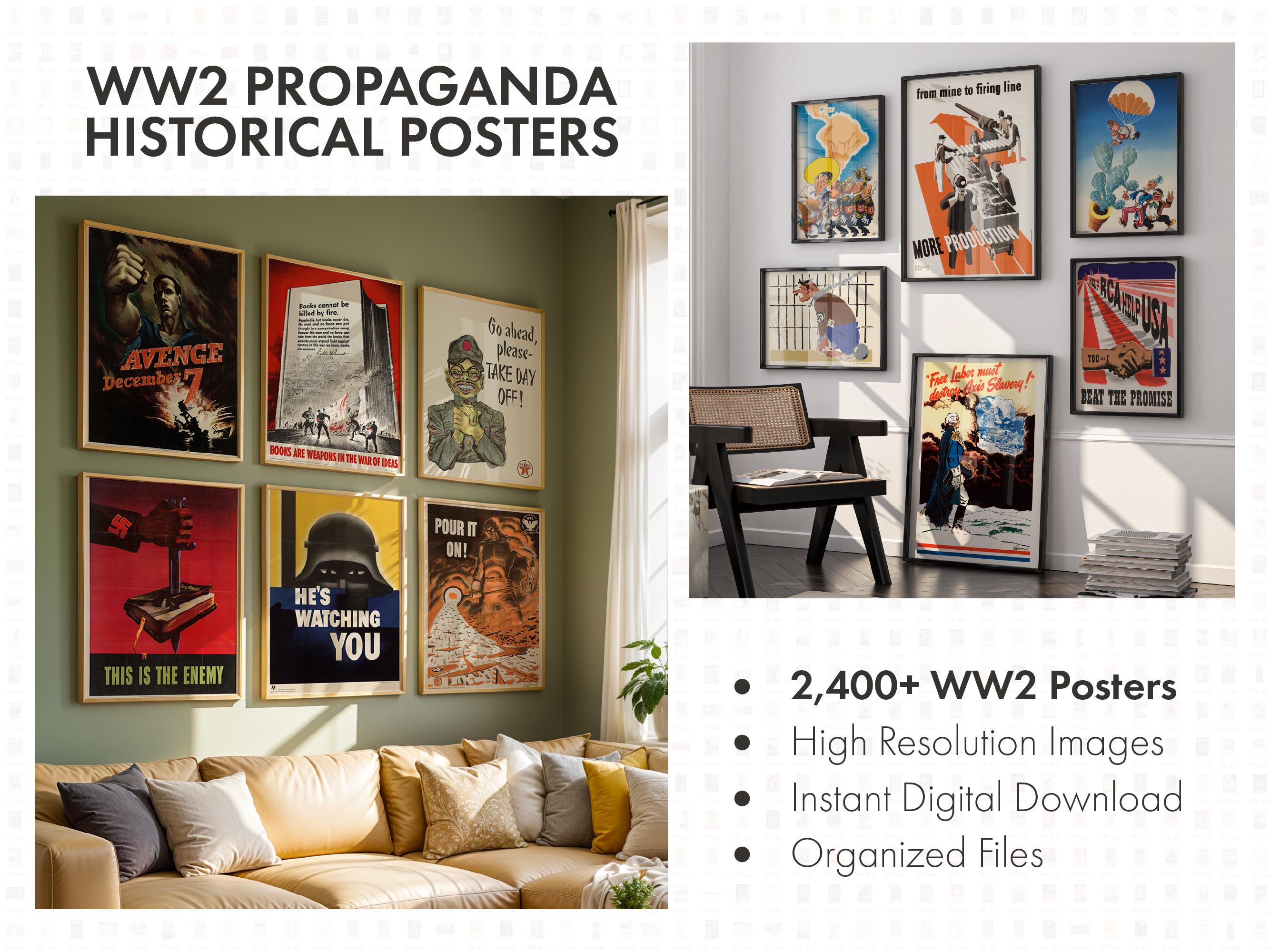 WWII History Posters Mega Bundle: 2400+ Vintage War Propaganda Prints ...