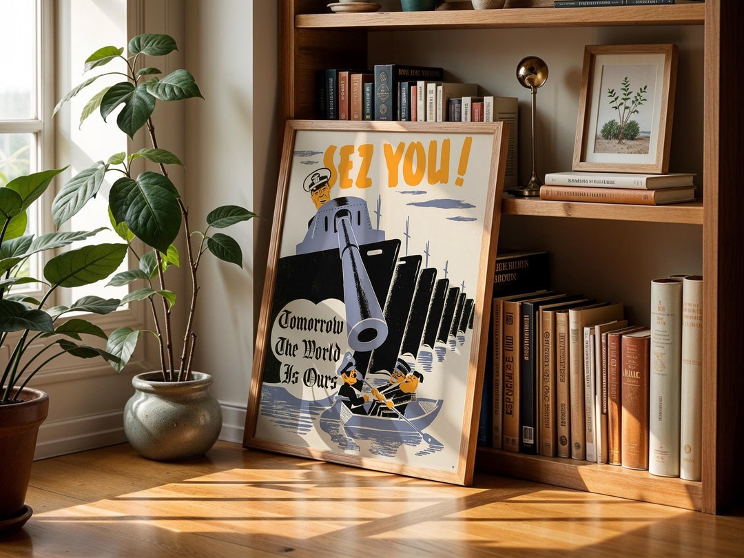 WWII Satirical Propaganda Art Print: Vintage Naval Decor - Etsy