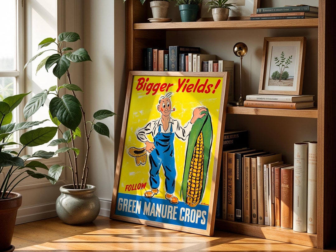 WWII Farming Poster: Vintage Agricultural Art Print - Etsy