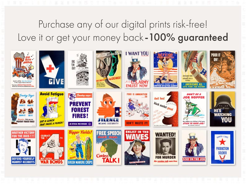 WWII Defend Yourself Workplace Safety Poster | Bold Propaganda Art ...