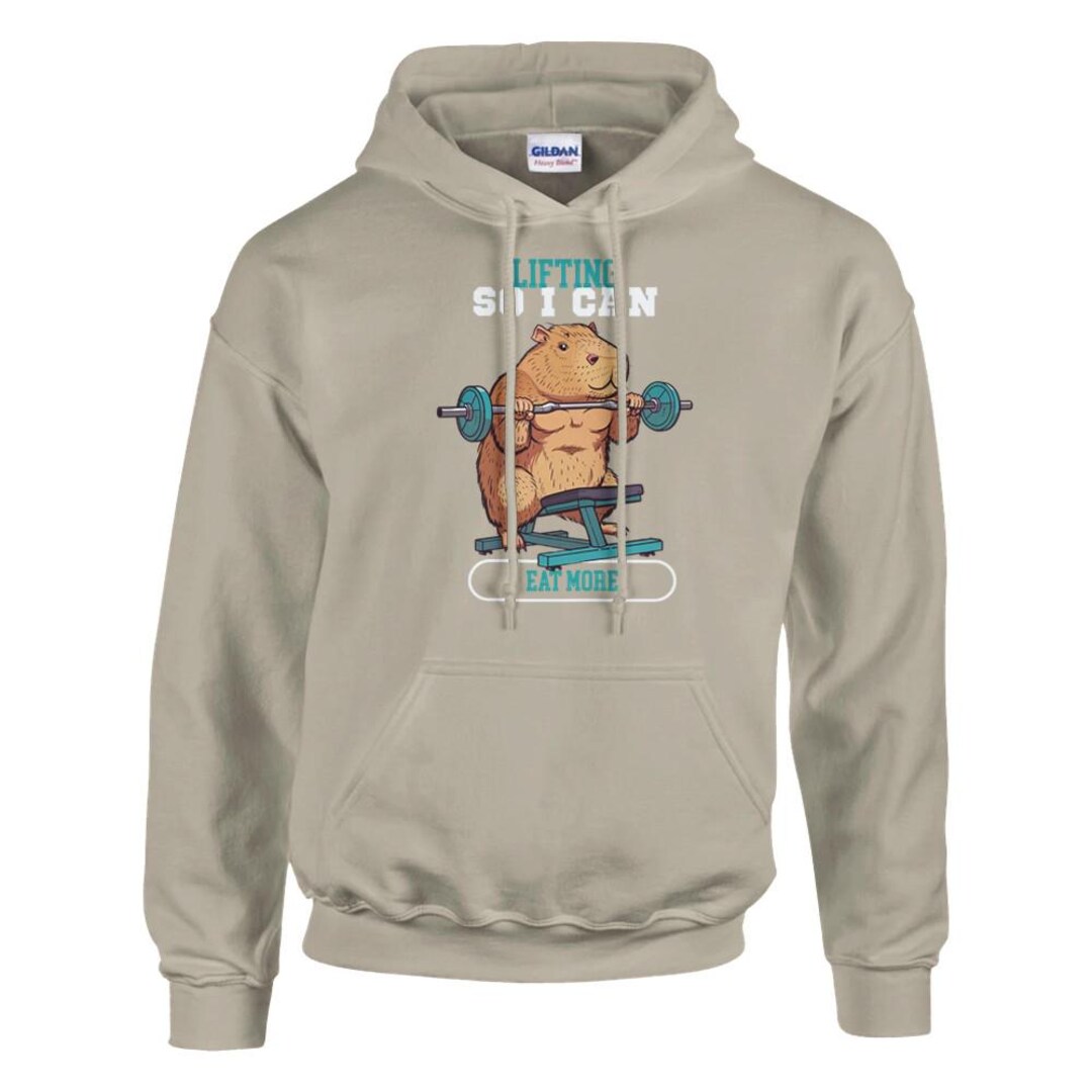 Lifting Hoodie Capybara Weightlifting Design Funny Gym Sweatshirt Gift ...