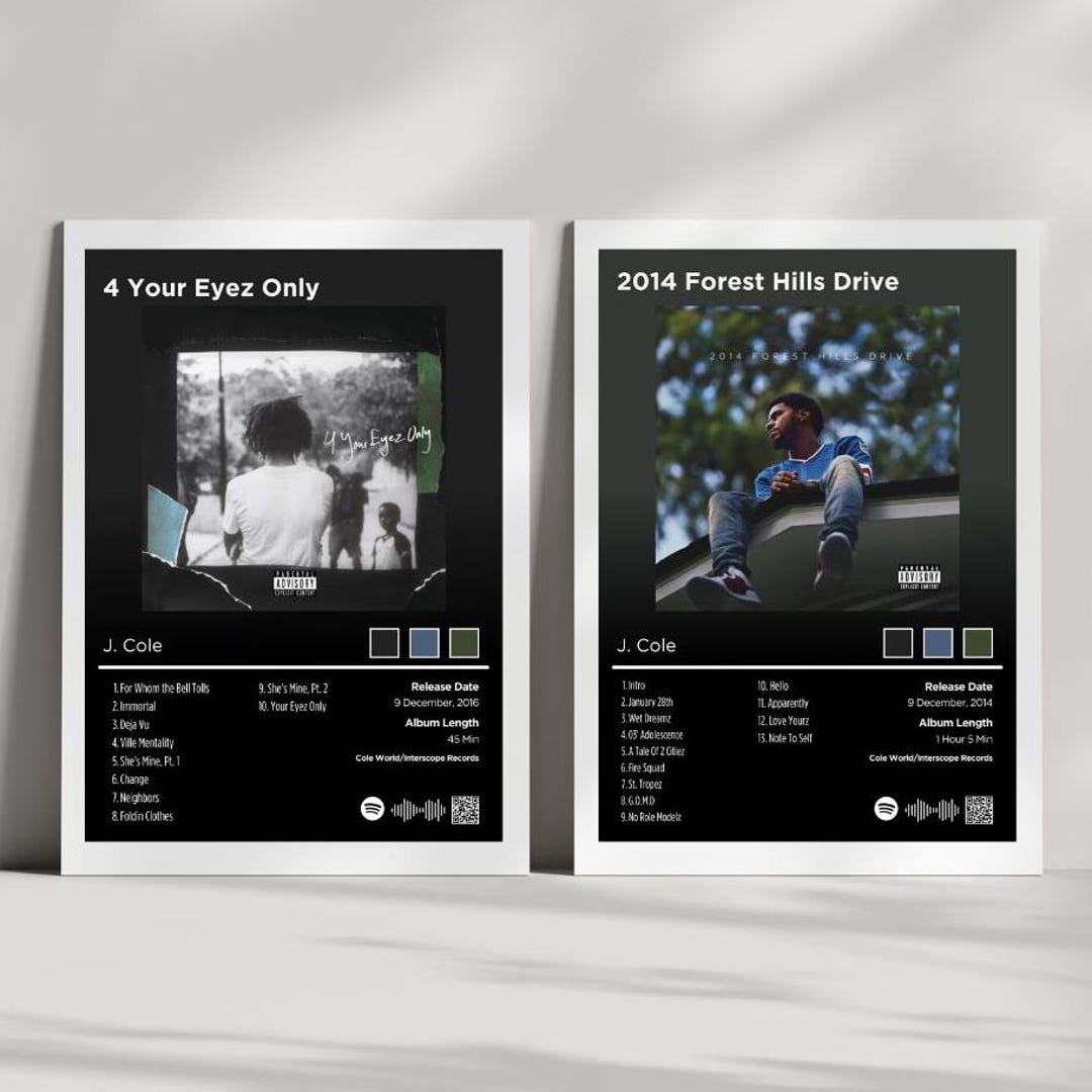 J. Cole Album Cover Posters Bundle,album Cover Poster Collection ...
