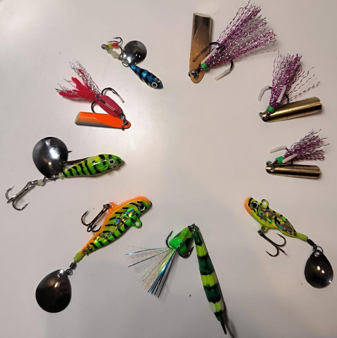 Handcrafted Lures Set of 10, Fishing Lures, Tail Spinner Set - Etsy