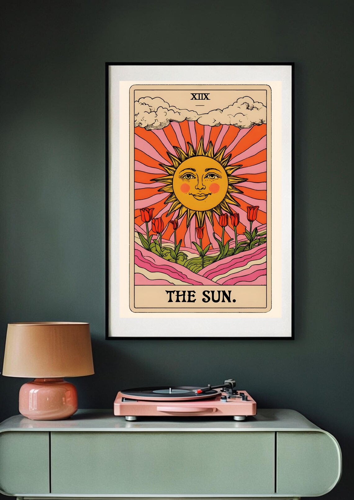 Vintage Sun Tarot Card Illustration Print, Size Ratio 2:3 - Etsy
