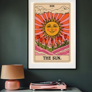 Vintage Sun Tarot Card Illustration Print, Size Ratio 2:3 - Etsy