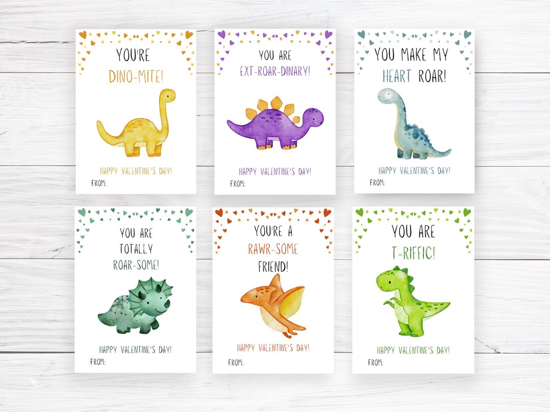 Dinosaur Valentine Cards for Classroom Valentines Cards, Kids ...