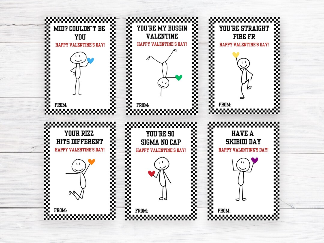 Slang Kids Valentine's Day Cards, Funny Printable Classroom Valentine ...