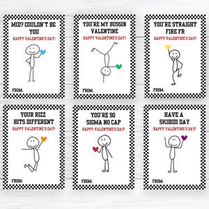 School Funny Valentine Cards Bundle, Gen Alpha Z Kids Slang Funny ...