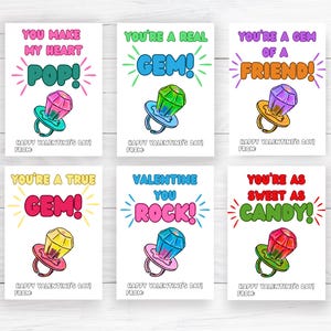 Printable Valentine Card, Ring Pop Valentine Card, Printable Classroom ...