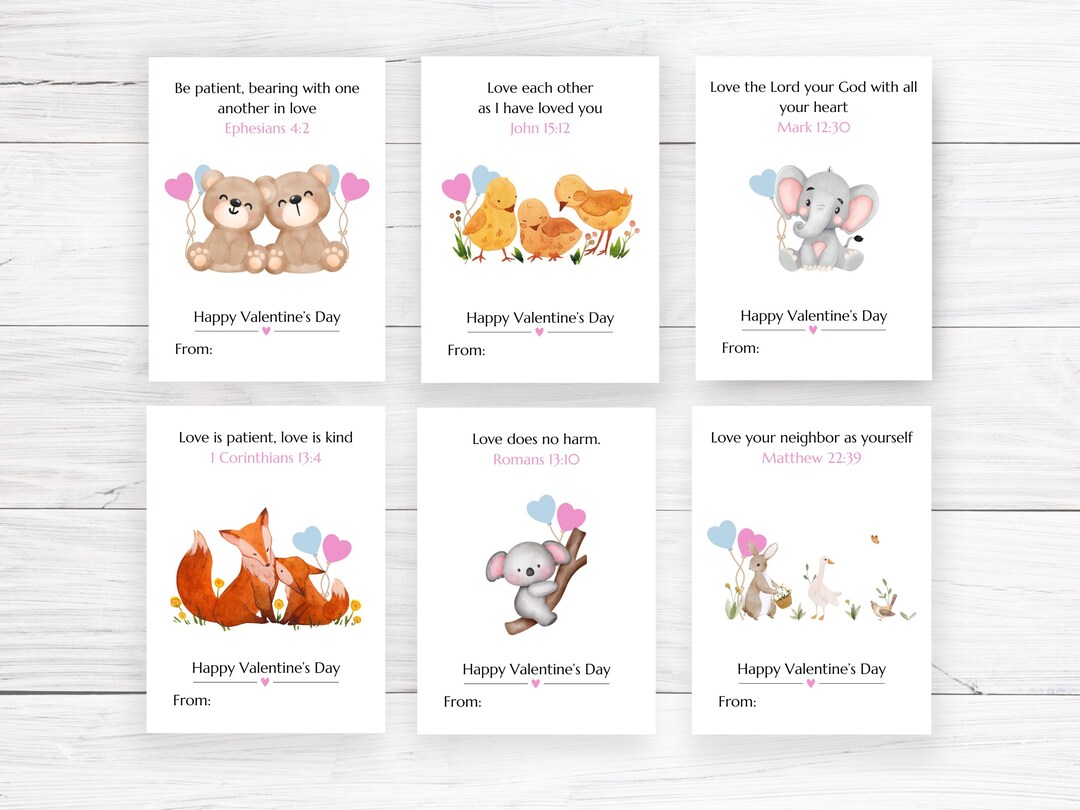 Christian Bible Valentines Cards Printable Scripture Cards, Christian ...