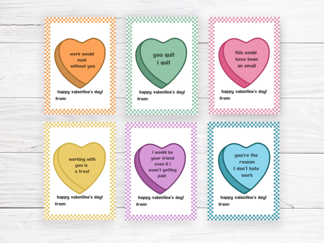 Funny Coworker Valentines, Workplace Valentine Cards, for Colleague ...
