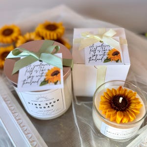 Soy Wax Sunflower Candle. Hand Poured and Personalized. 4 Oz or 9 Oz ...