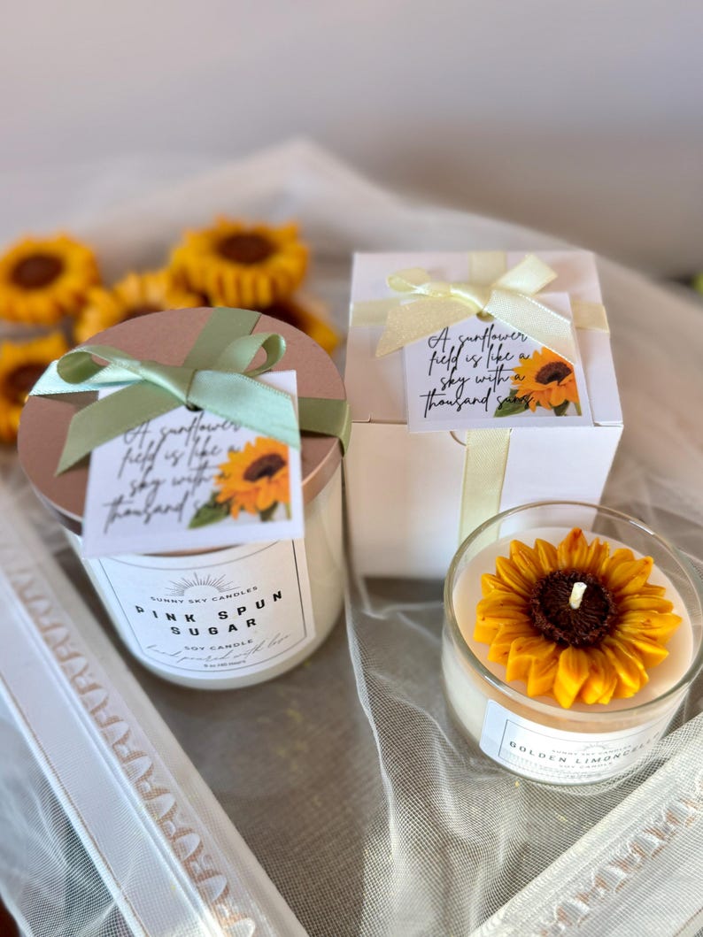 Soy Wax Sunflower Candle. Hand Poured and Personalized. 4 Oz or 9 Oz ...