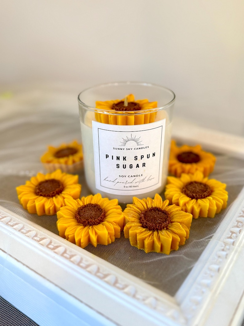 Soy Wax Sunflower Candle. Hand Poured and Personalized. 4 Oz or 9 Oz ...