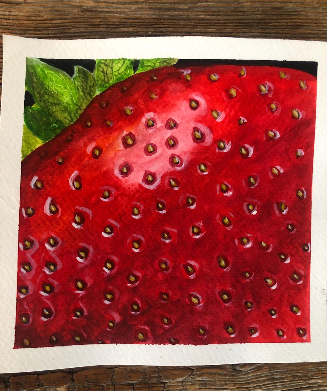Closeup Strawberry Watercolour Painting, Original Painting, Original ...