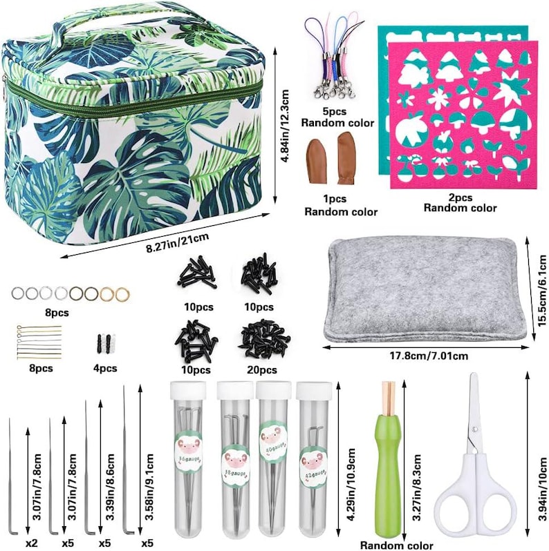 Needle Felting Starter Kit: 40 Color Wool Roving, Green Storage Bag - Etsy