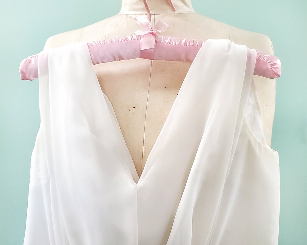 Vintage White Chiffon Dress 1984 Prom Tea Length - Etsy