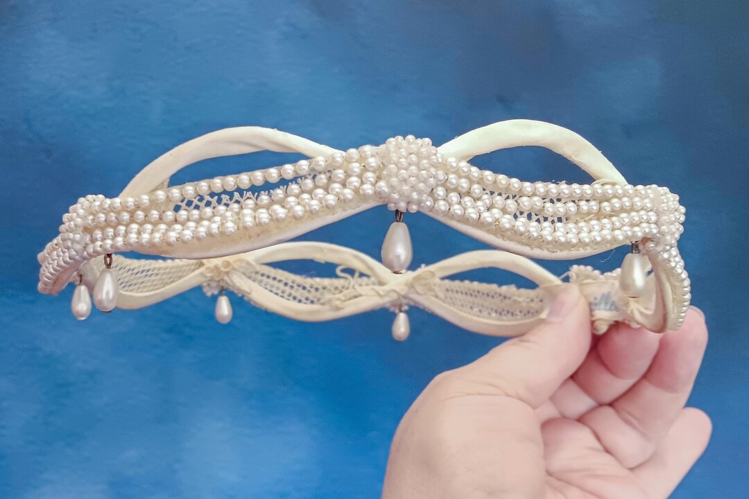 Ivory Pearl Coronet by Priscilla of Boston - Etsy
