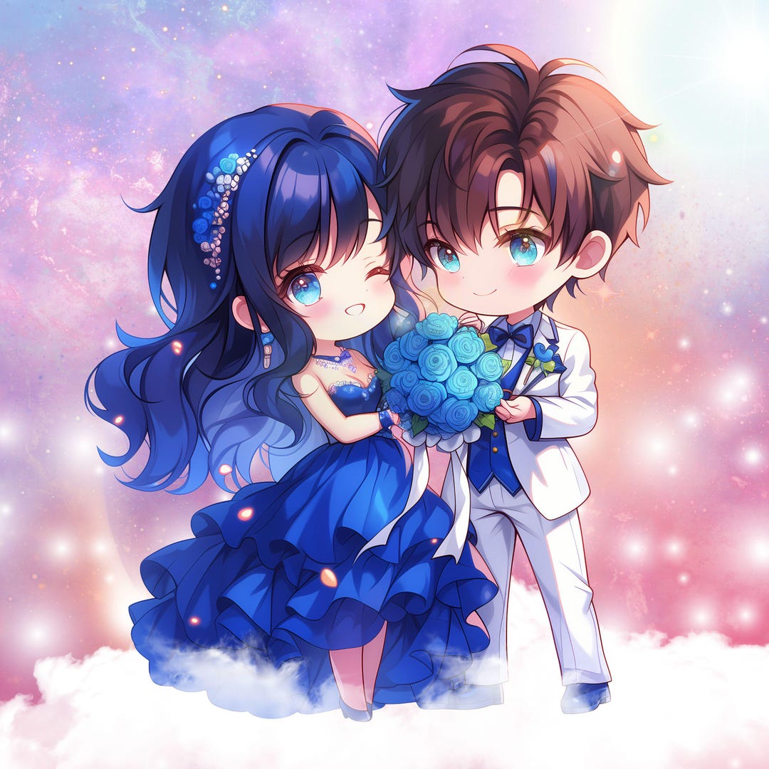 Custom Anime Chibi Portrait Personalized Gifts Potrait Couples Portrait ...