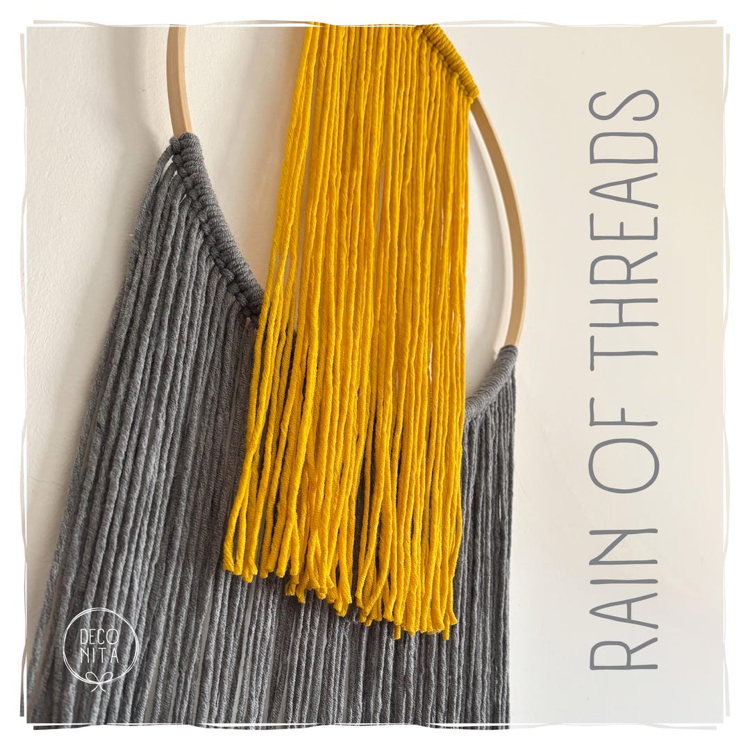 Rain of Threads | Minimal Wall Hanging & Wall Decor - Etsy