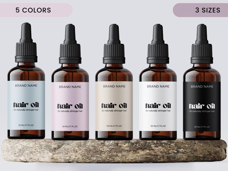 Editable Hair Oil Label Template, Design Custom Label, Stylish Dropper ...
