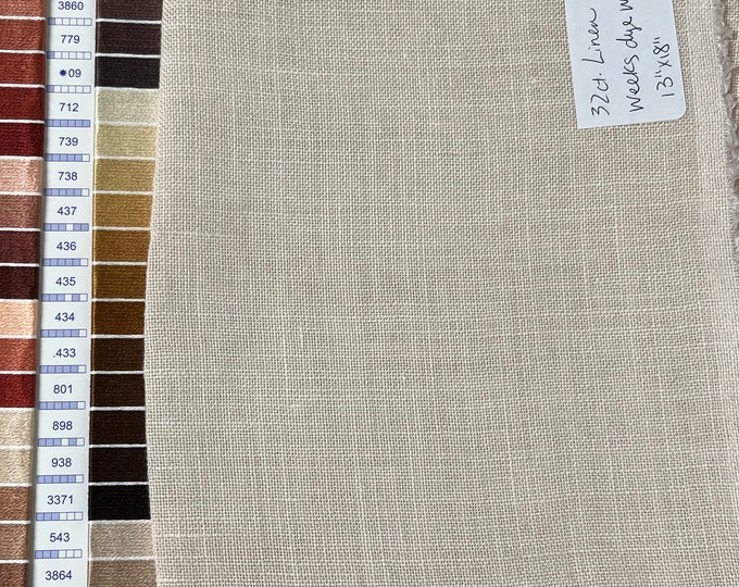 Linen Color Premium Cross Stitch Fabric ( 32 - 36 Count ) 100% Linen ...