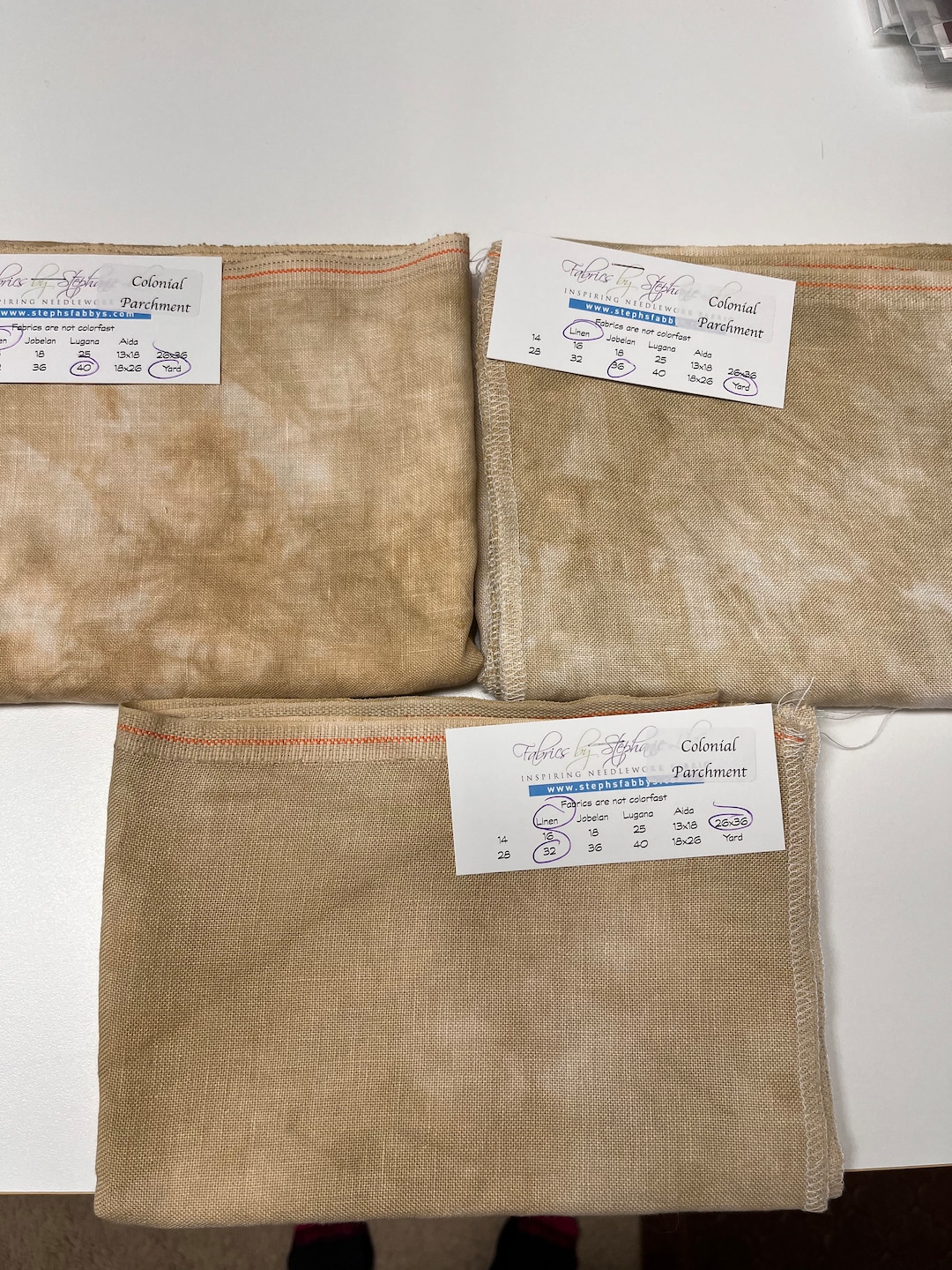 COLONIAL PARCHMENT 32 36 40 Hand-dyed Linen Fat Eighth by Fabrics by ...