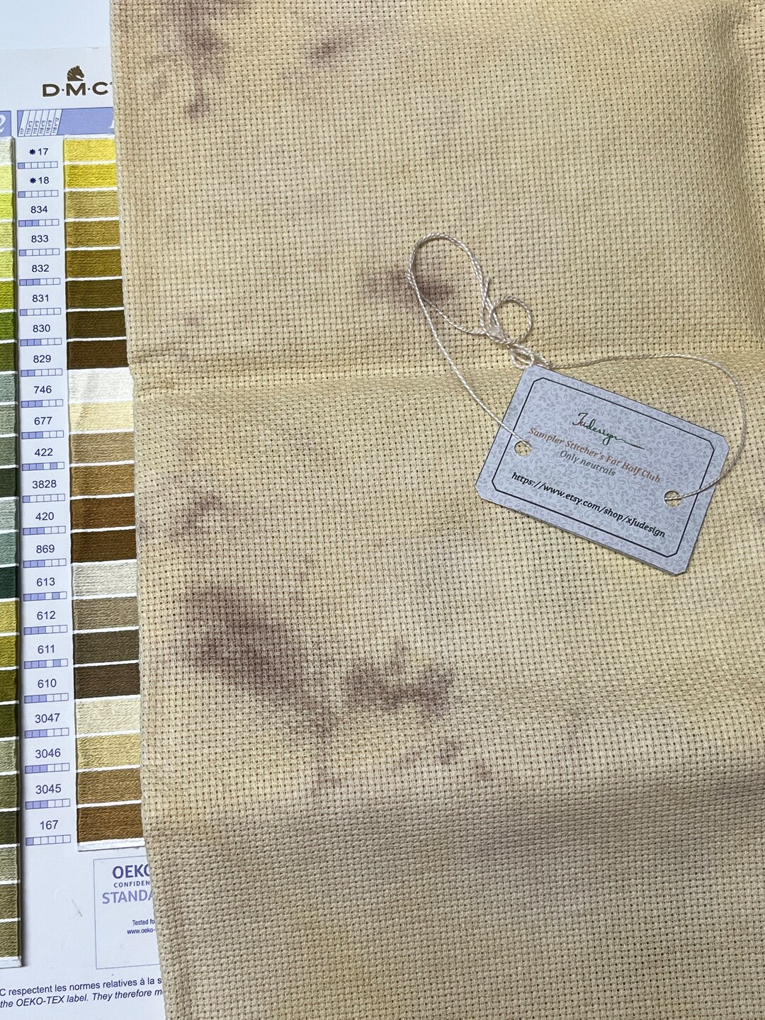 14 Count Splotchy Yellow AIDA Fat Eighth Cut 2021 SEPTEMBER Neutrals ...