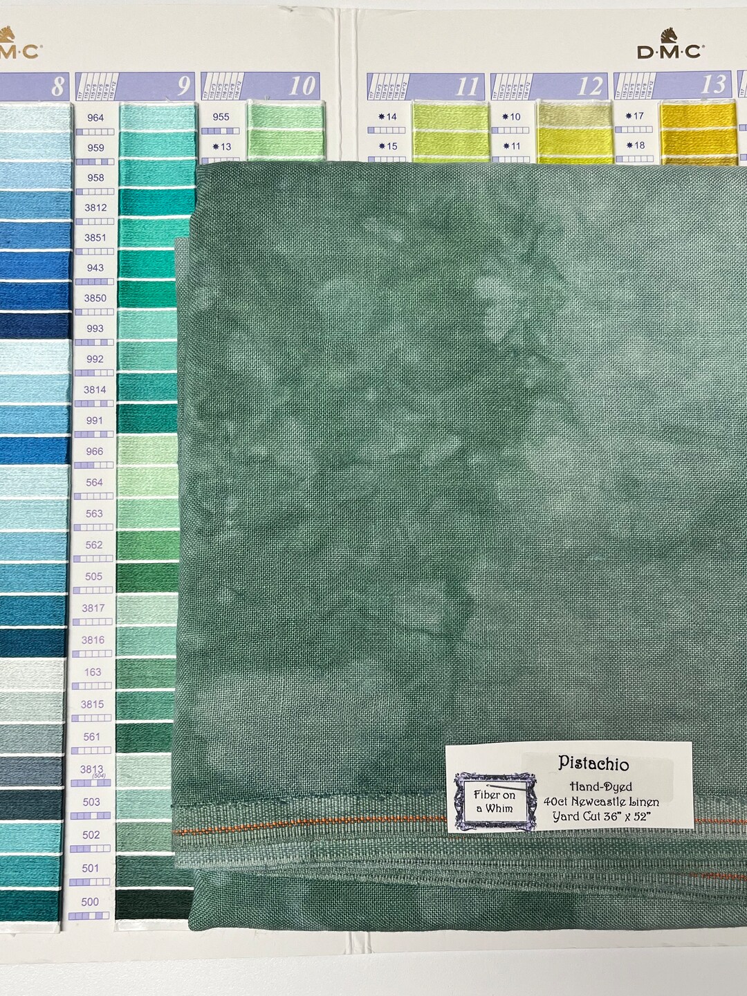 PISTACHIO Premium Hand Dyed Cross Stitch Fabric 32 36 40 Linen Fat ...