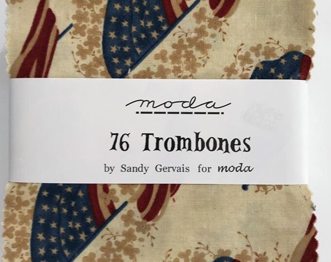 76 TROMBONES 5" Charm Pack by Sandy Gervais for Moda - Patirotic Quilt ...
