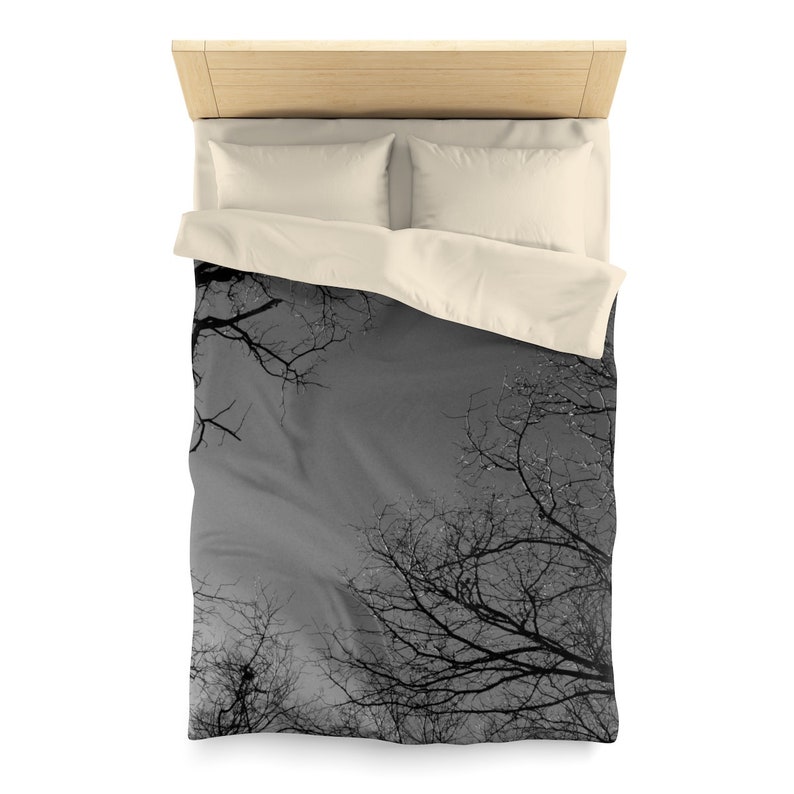 Tree Duvet Cover, Tree Branches Bedding, Gray Duvet Cover, Nature ...