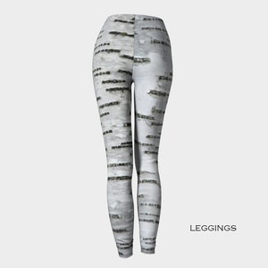 Tree Leggings-birch Bark-women's Leggings-capri Leggings-yoga Pants ...