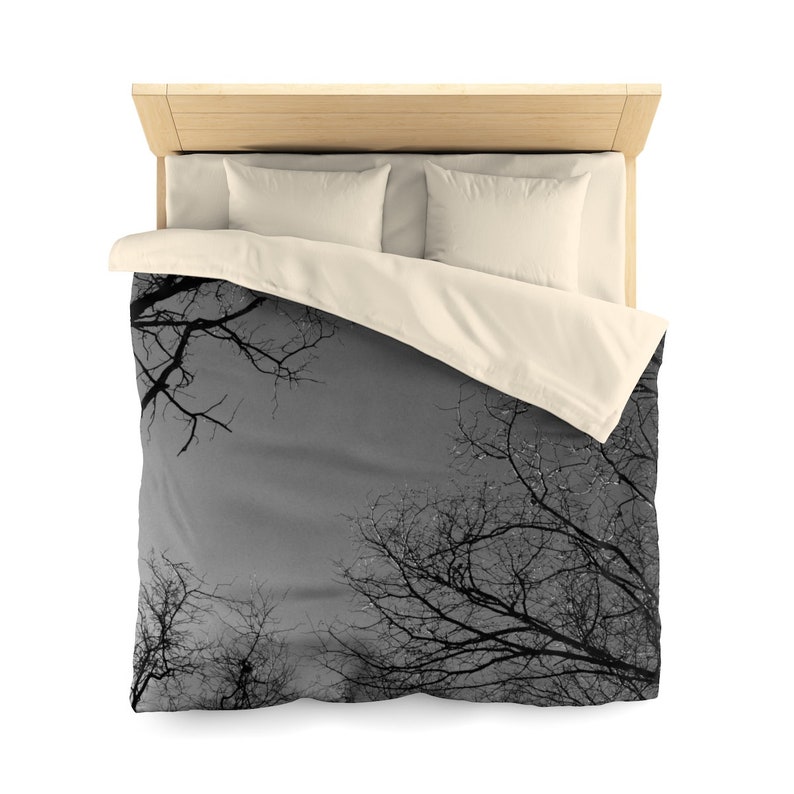 Tree Duvet Cover, Tree Branches Bedding, Gray Duvet Cover, Nature ...