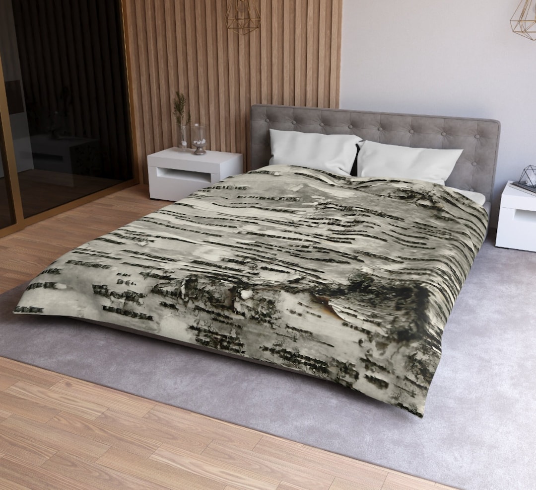 Tree Duvet Cover, Birch Bark Bedding, Nature Bedding, Tree Bedroom ...