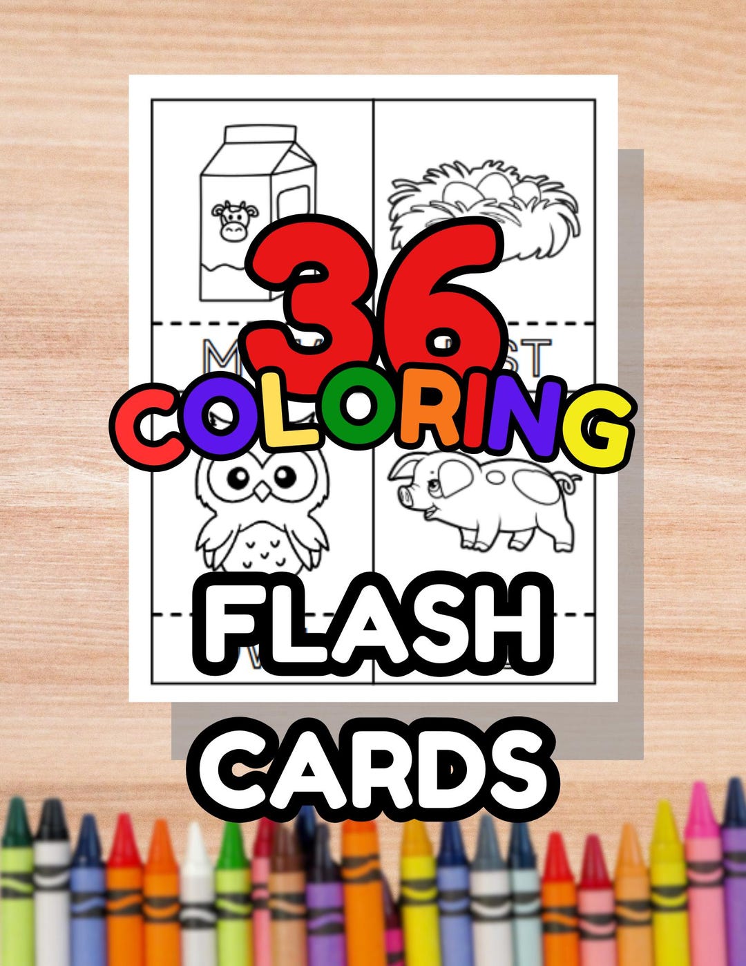 Printable Sight Word Coloring Flash Cards: ABC Matching Game (PDF) - Etsy