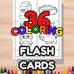 Printable Sight Word Coloring Flash Cards: ABC Matching Game (PDF) - Etsy