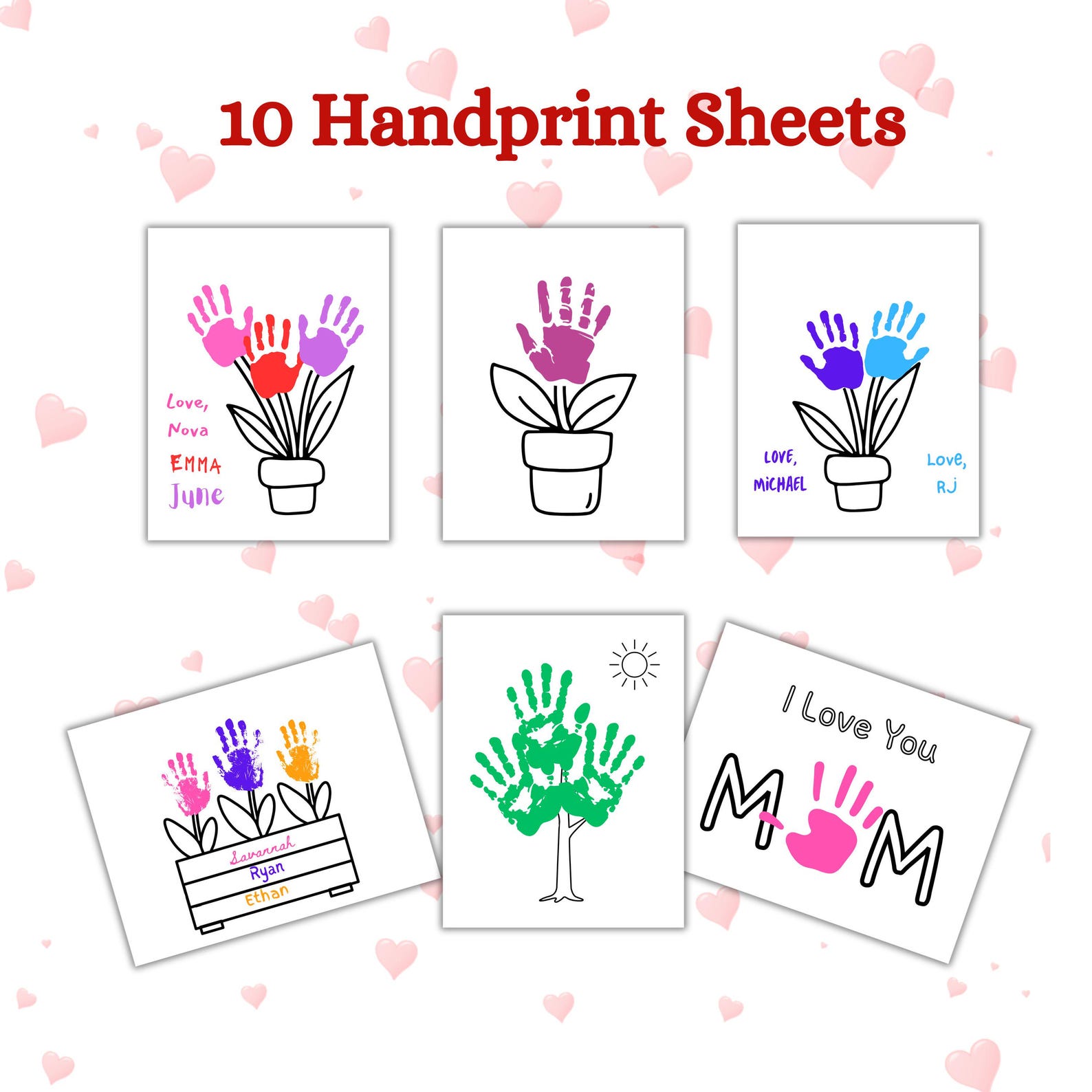 Printable Mothers Day Handprint Gift Bundle With Mom Coupons and ...