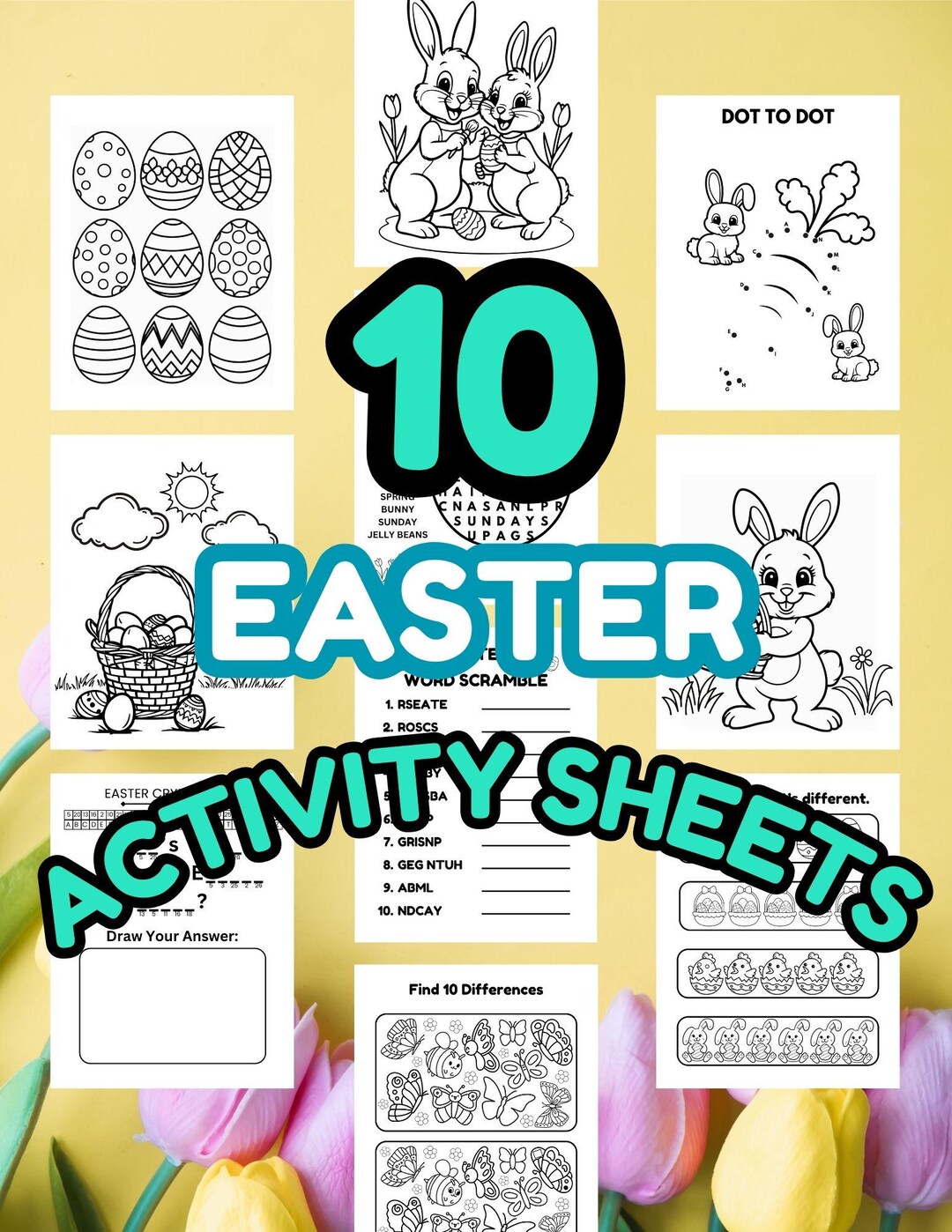 Printable Easter Activity Worksheets With Coloring Pages of Easter Eggs ...