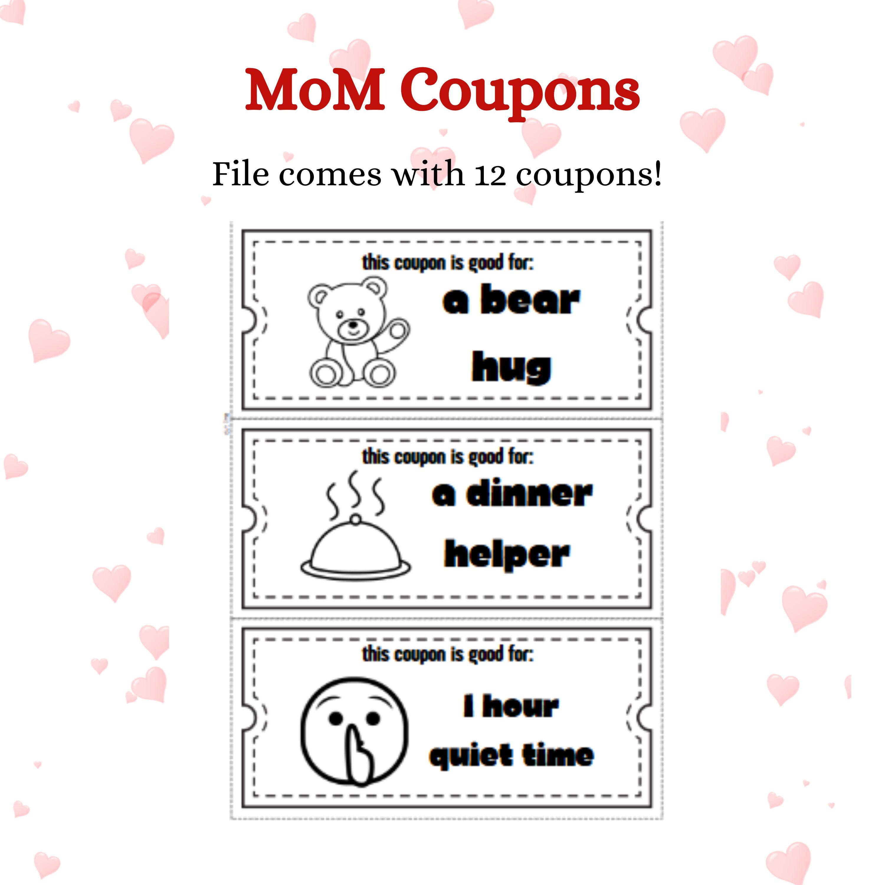 Printable Mothers Day Handprint Gift Bundle With Mom Coupons and ...