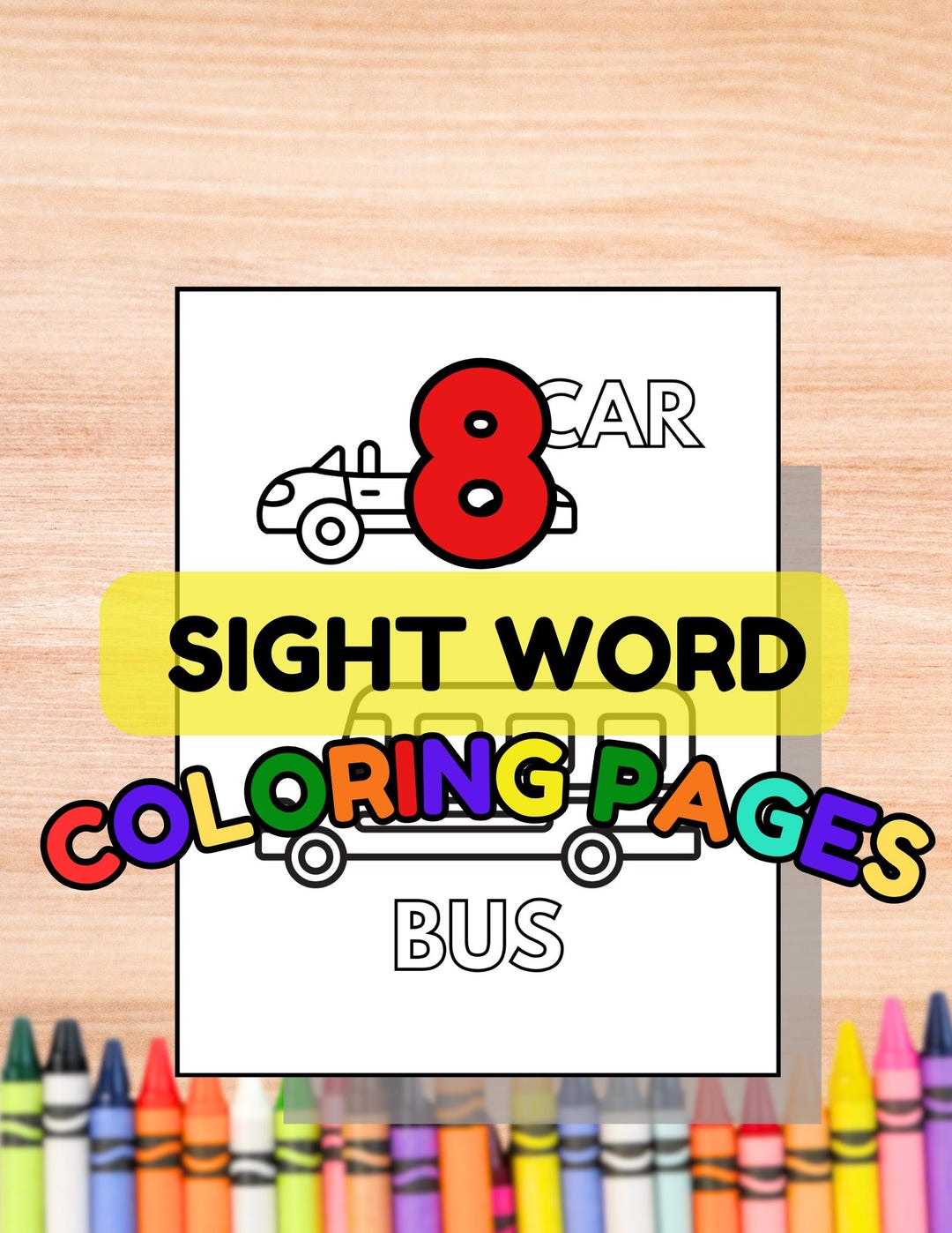 8 Sight Words Coloring Pages for Kindergarten - Etsy