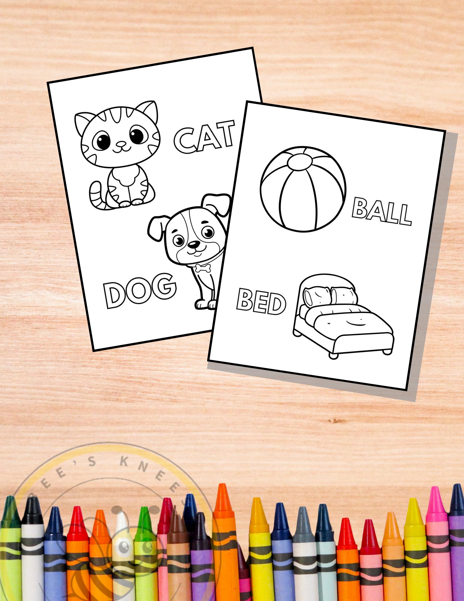 8 Sight Words Coloring Pages for Kindergarten - Etsy