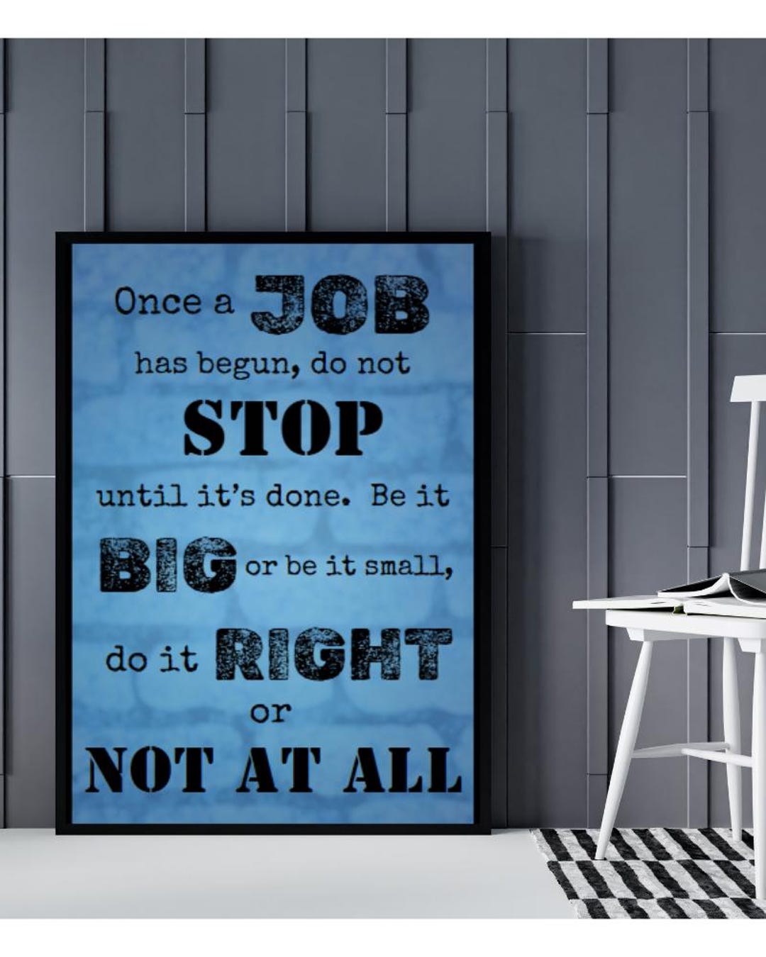Motivational Wall Art, Positive Words Decor, Blue Printable Poster for ...