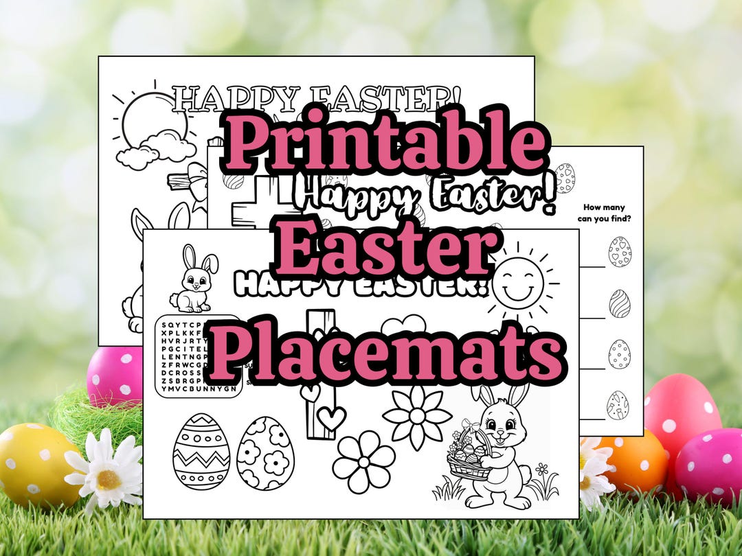 Easter Printable Placemats, Fun and Entertaining Coloring for Kids ...